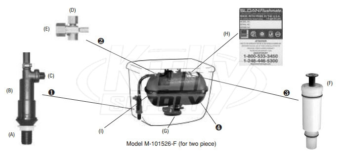 Flushmate M-101526-F Parts Breakdown | FlushmateRepairParts.com